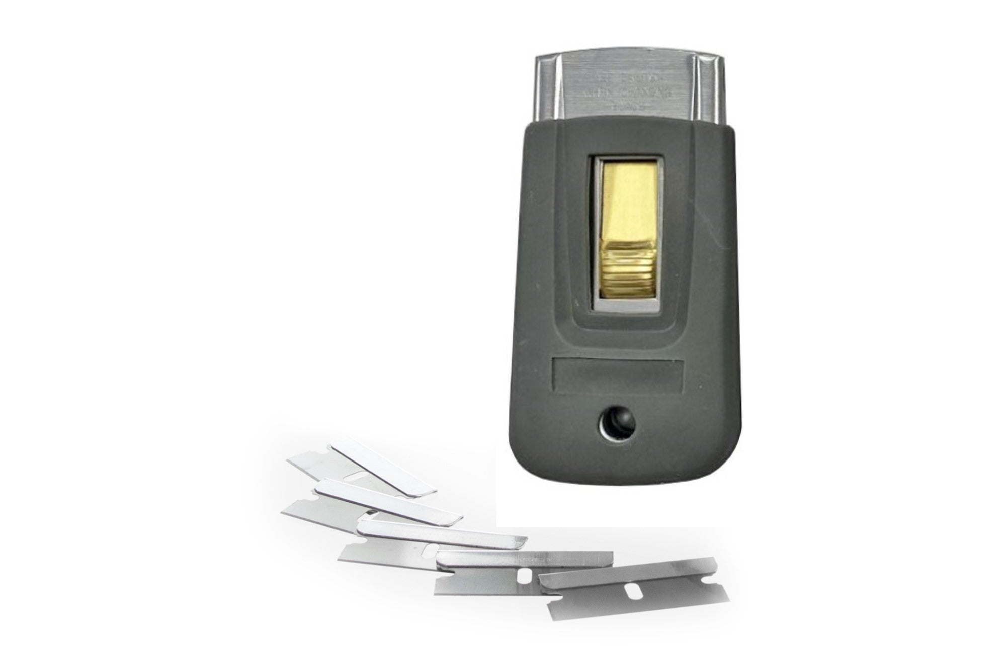 Rubber Handled Window Scraper Blade Holder & 5 Blades